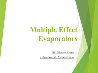 Multi Effect Evaporators | PPTX