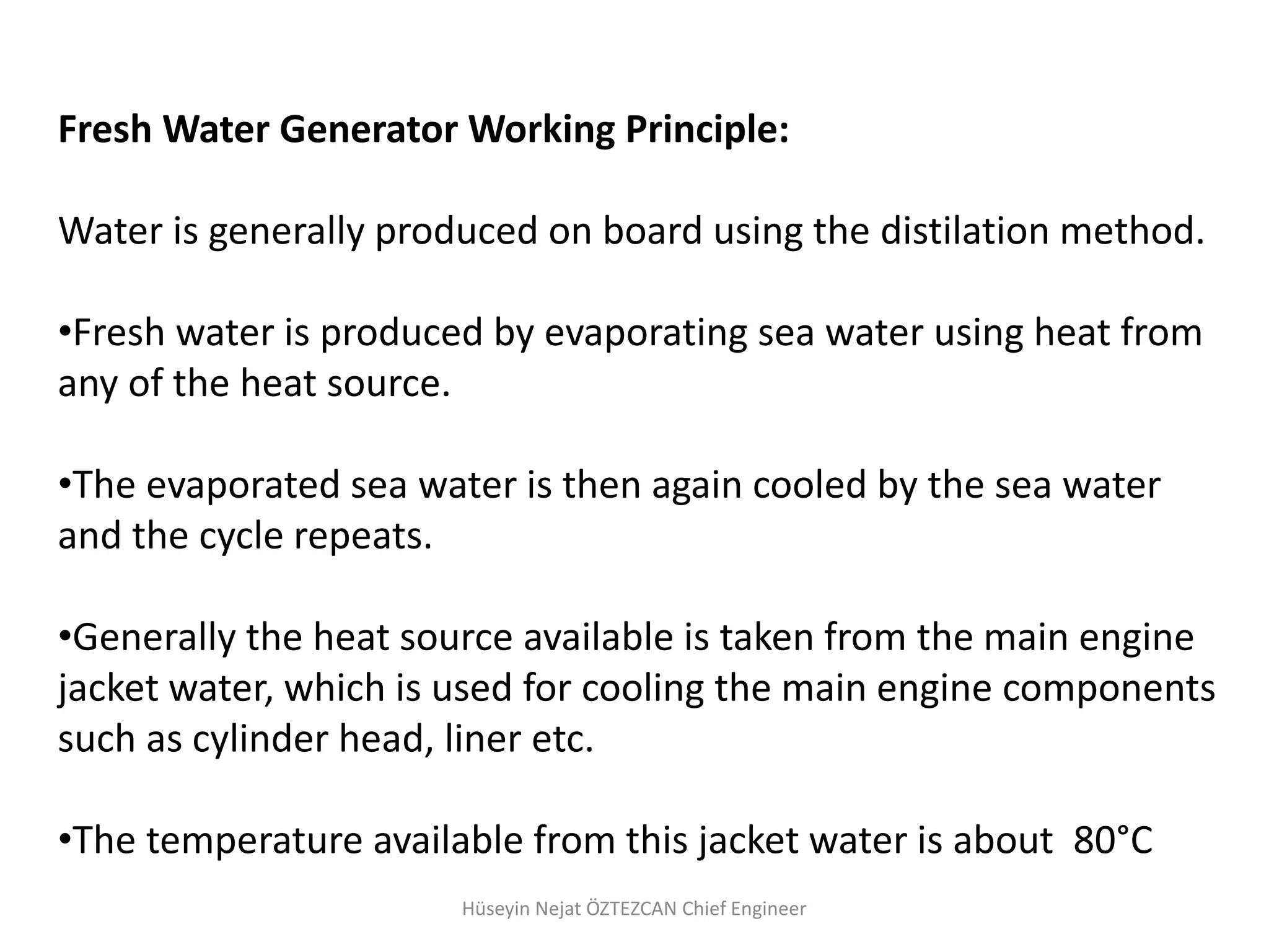 Marine Fresh Water Generators | PPTX | Chemistry | Science