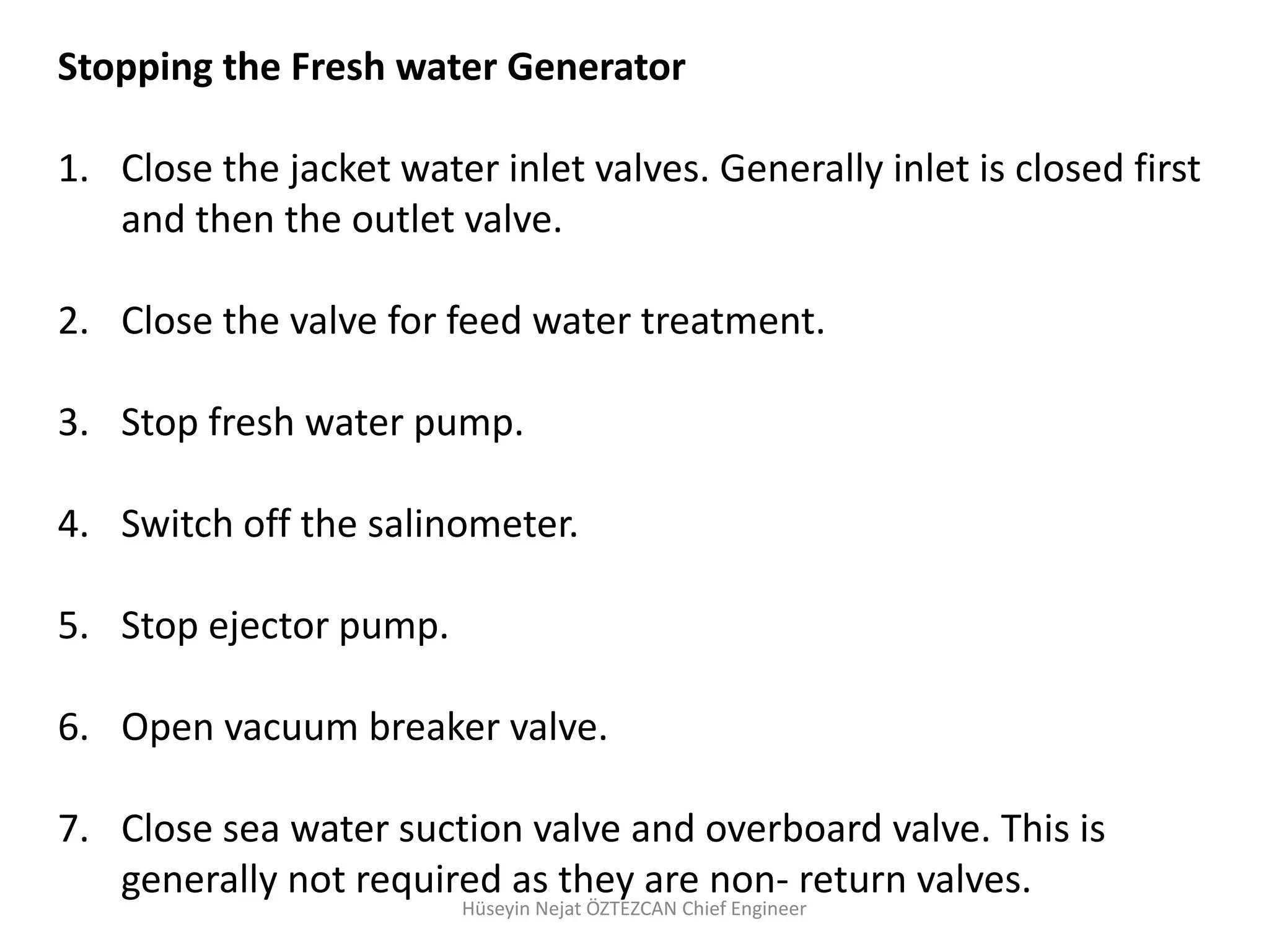 Marine Fresh Water Generators | PPTX