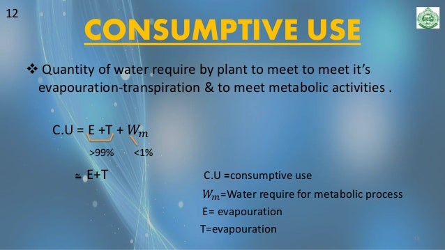 Evapotranspiration & consumptive use