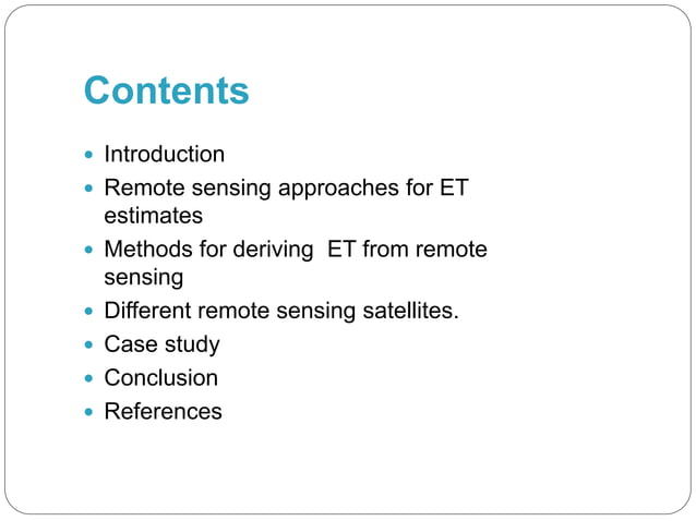 Evapotranspiration Estimation With Remote Sensing Pptx