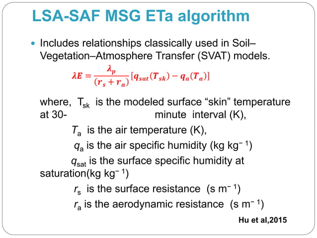 Evapotranspiration Estimation With Remote Sensing Pptx