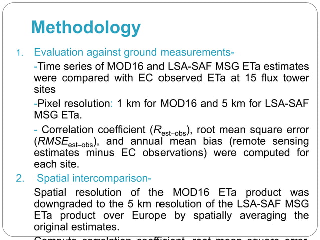 Evapotranspiration Estimation With Remote Sensing Pptx