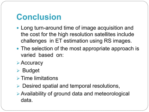 Evapotranspiration Estimation With Remote Sensing Pptx