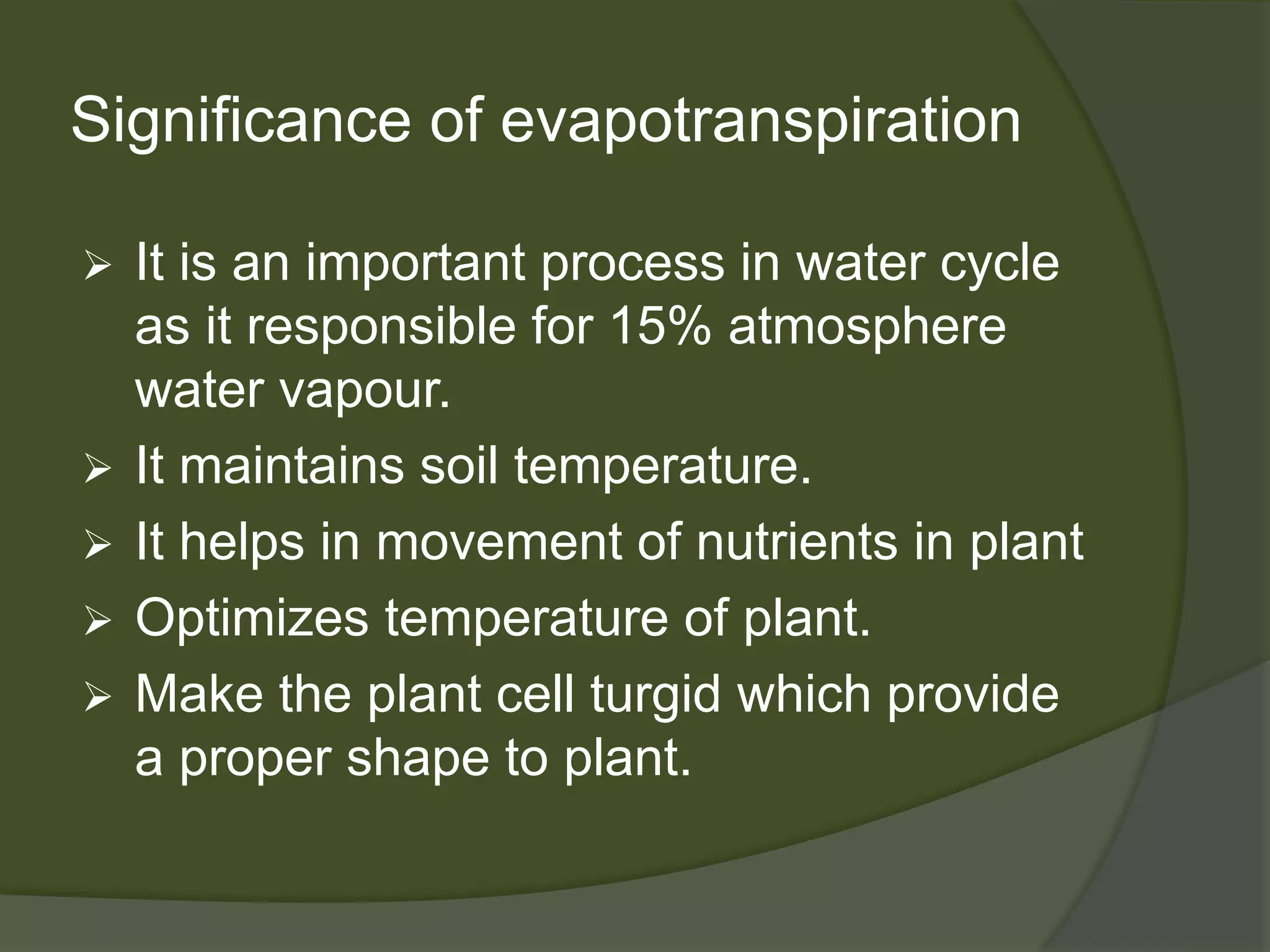Evapotranspiration ppt | PPTX