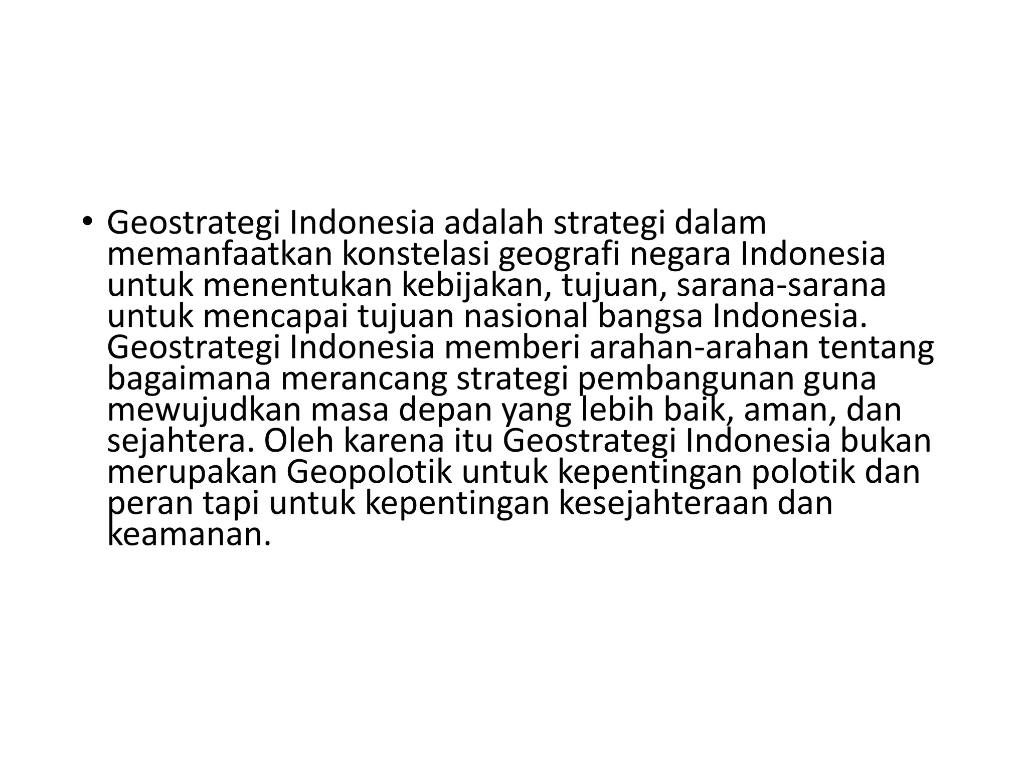 geostrategi dan ketahanan nasional | PPTX