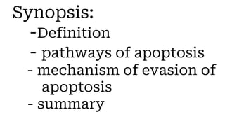 EVASION OF APOPTOSIS powerpoint presentation | PPTX