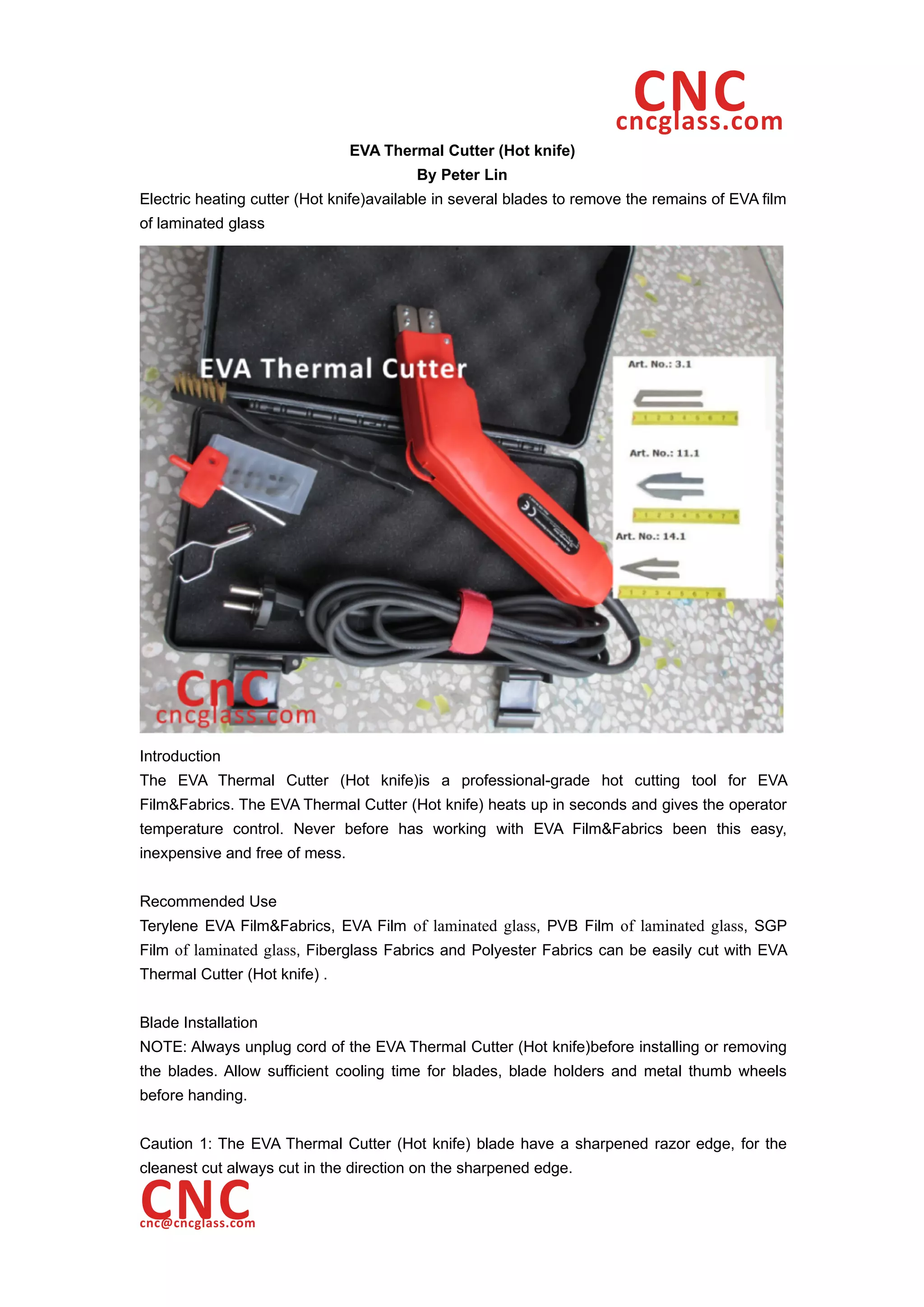 Eva thermal cutter(hot knife) | PDF