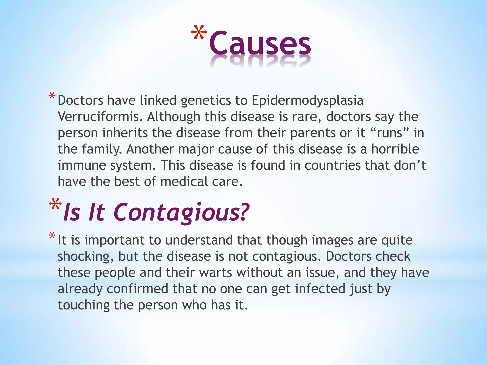 Tree-man disease (Epidermodysplasia Verruciformis) | PPTX