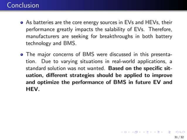 Electric Vehicle Battery Management System | PPTX