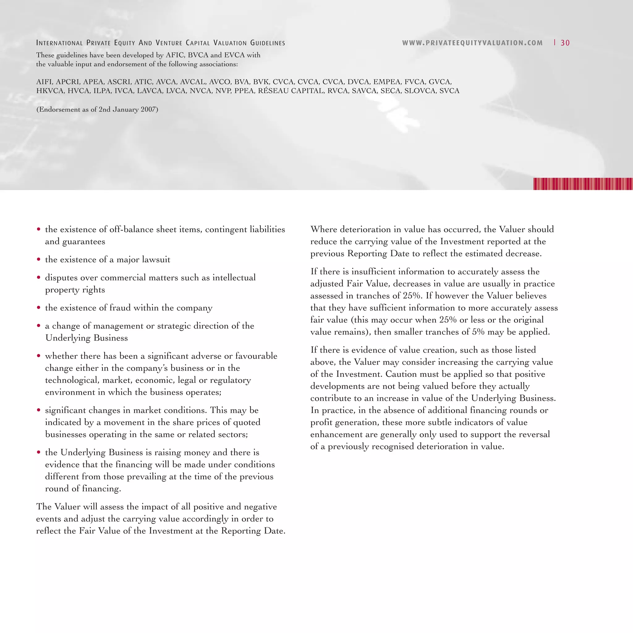 EVCA international company valuation guidelines | PDF