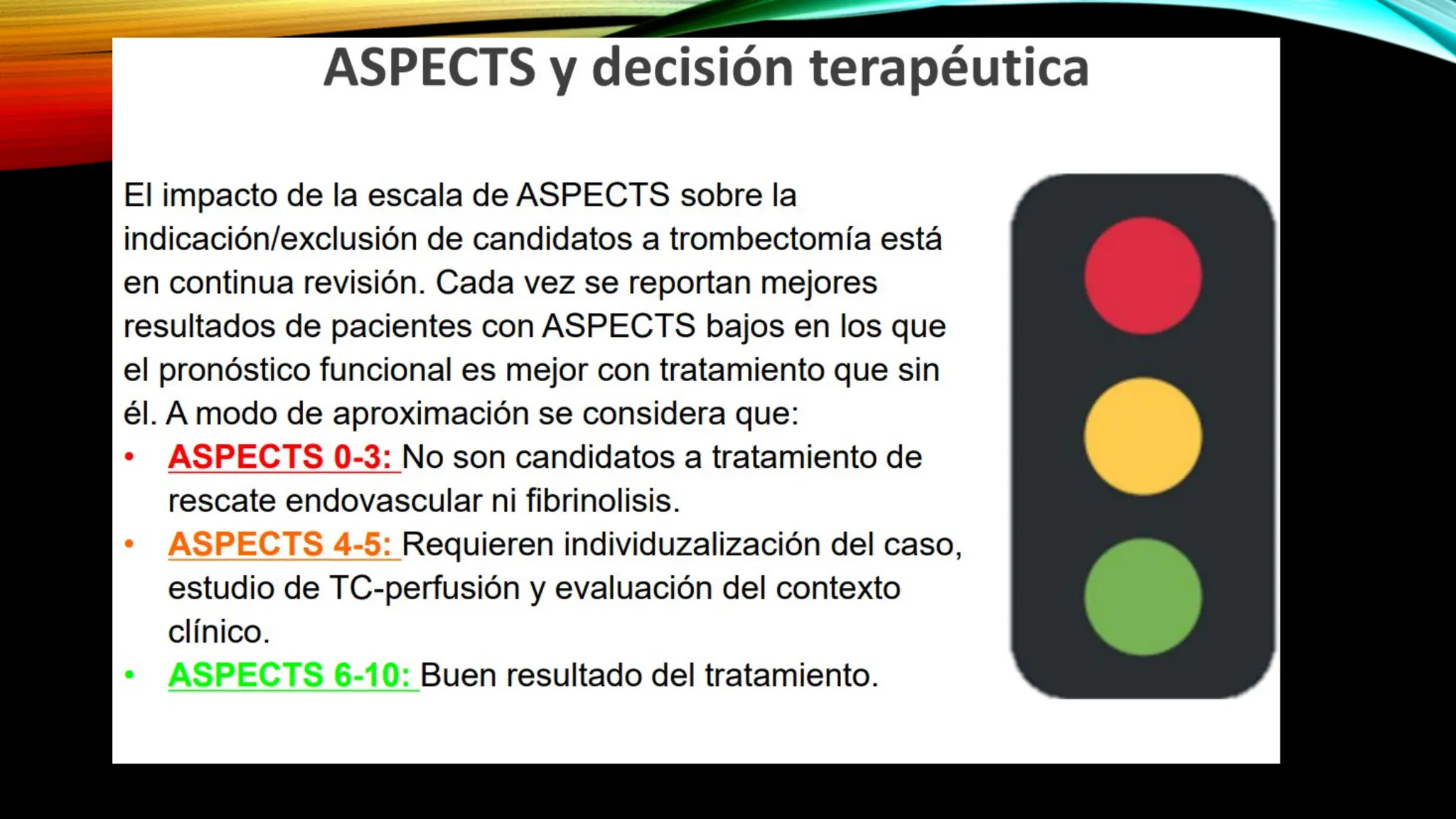 EVC ESCALA DE ASPECTS PARA EV ISQUEMICO, RIESGO BENEFICIO DE ...