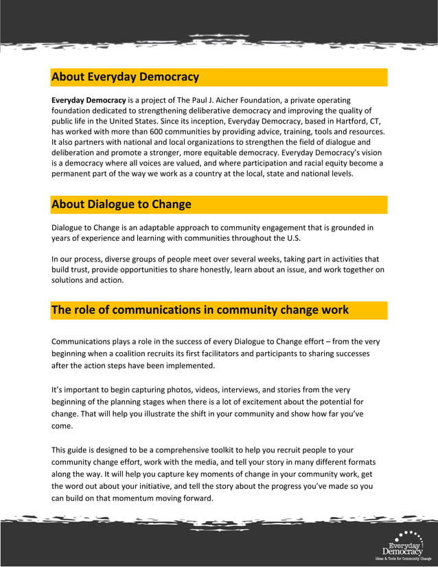Everyday Democracy Communications Toolkit | PDF