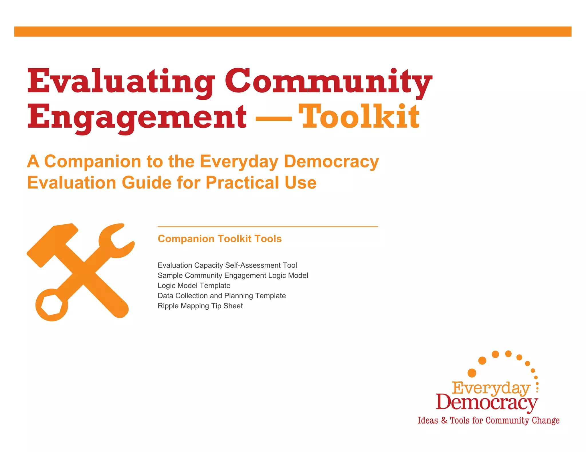 Evaluation Guide Toolkit (Companion to Evaluating Community Engagement Guide) | PDF | Science