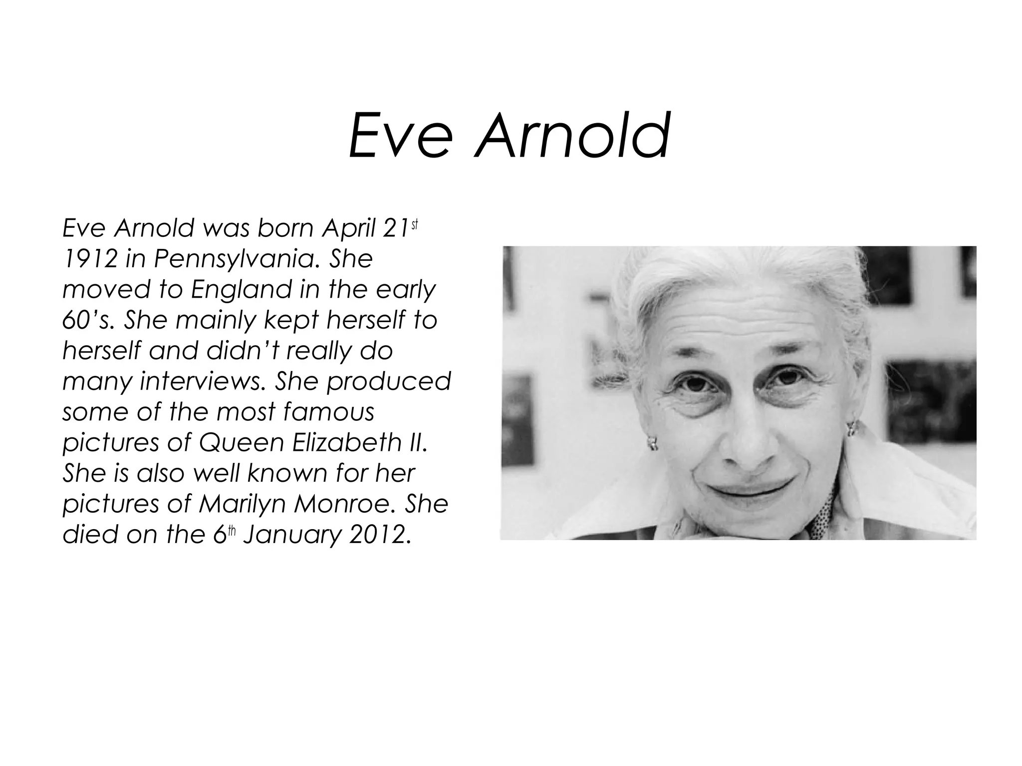 Eve arnold | PPT