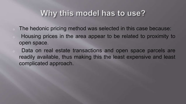 Hedonic pricing method | PPTX