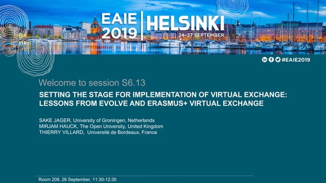 Implementation of Virtual Exchange: Lessons from EVOLVE and Erasmus+ ...