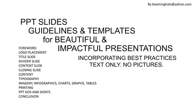 PPT PowerPoint Guideline | PPT