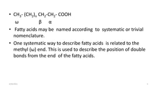 Even and odd number of fatty acids | PPTX