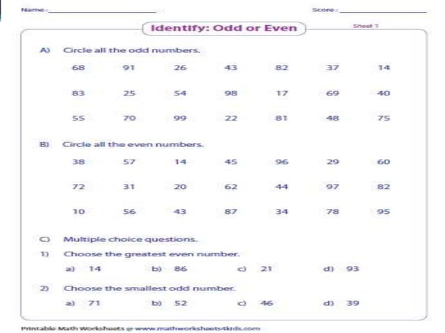 Even and odd numbers | PPTX