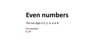 Even and odd numbers worksheet (grade 2 math) | PPTX