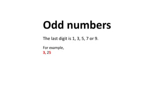 Even and odd numbers worksheet (grade 2 math) | PPTX