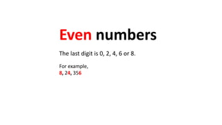 Even and odd numbers worksheet (grade 4 math) | PPTX