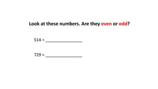 Even and odd numbers worksheet (grade 4 math) | PPTX