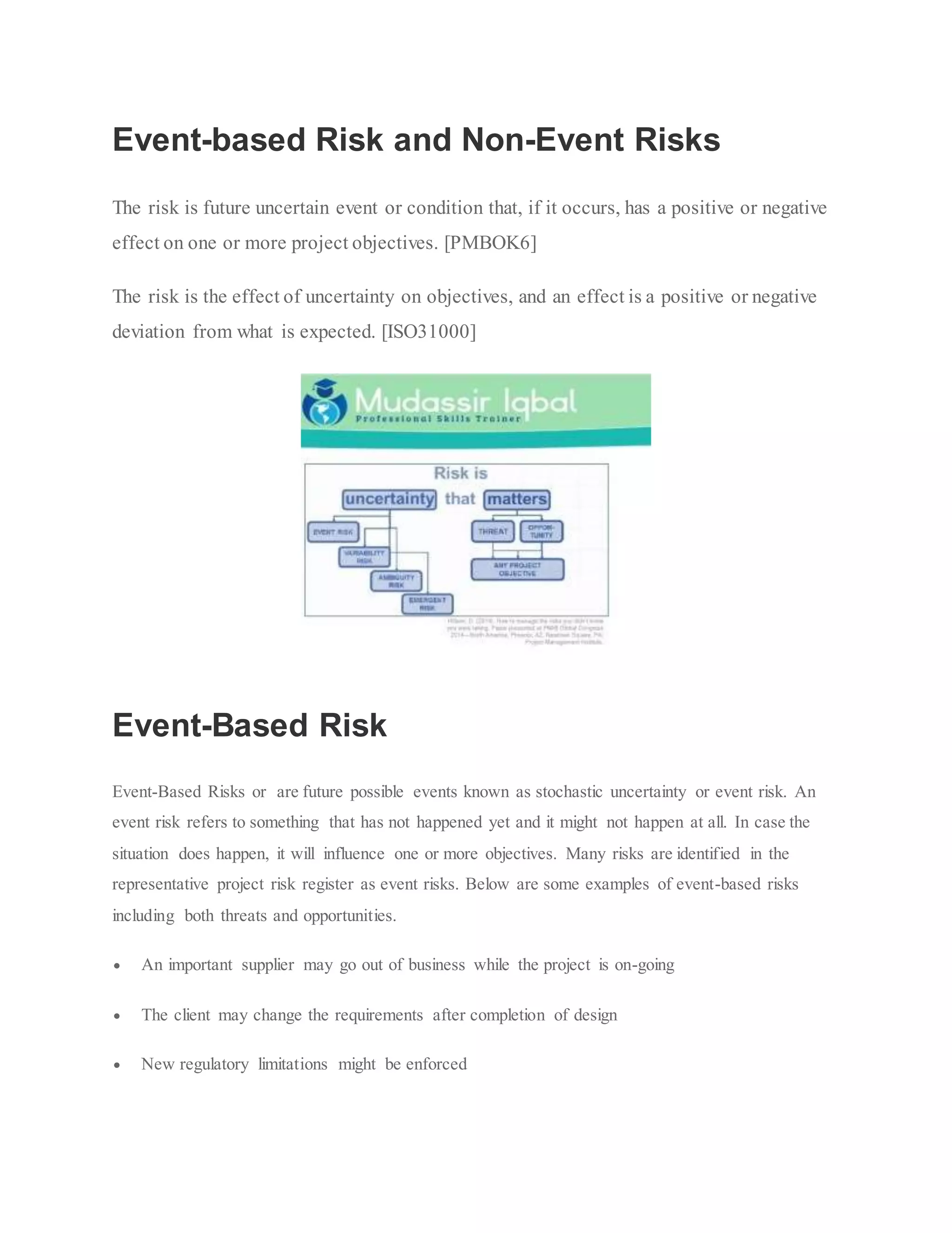Event and Non-Event Risk - PMP/CAPM from PMI | DOCX