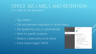 Office 365 - event based retention | PPT