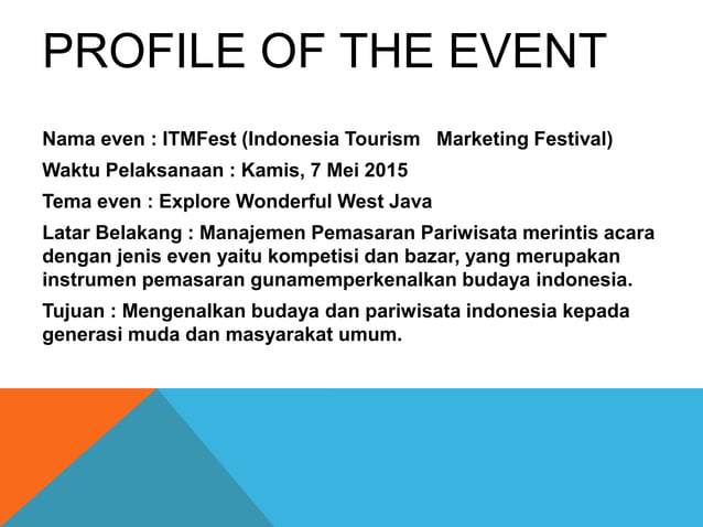 Event divisi konsumsi itm fest | PPTX