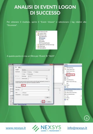 Introduzione all'Event Log Analysis per Blue Team | Nexsys | PDF | Free Download