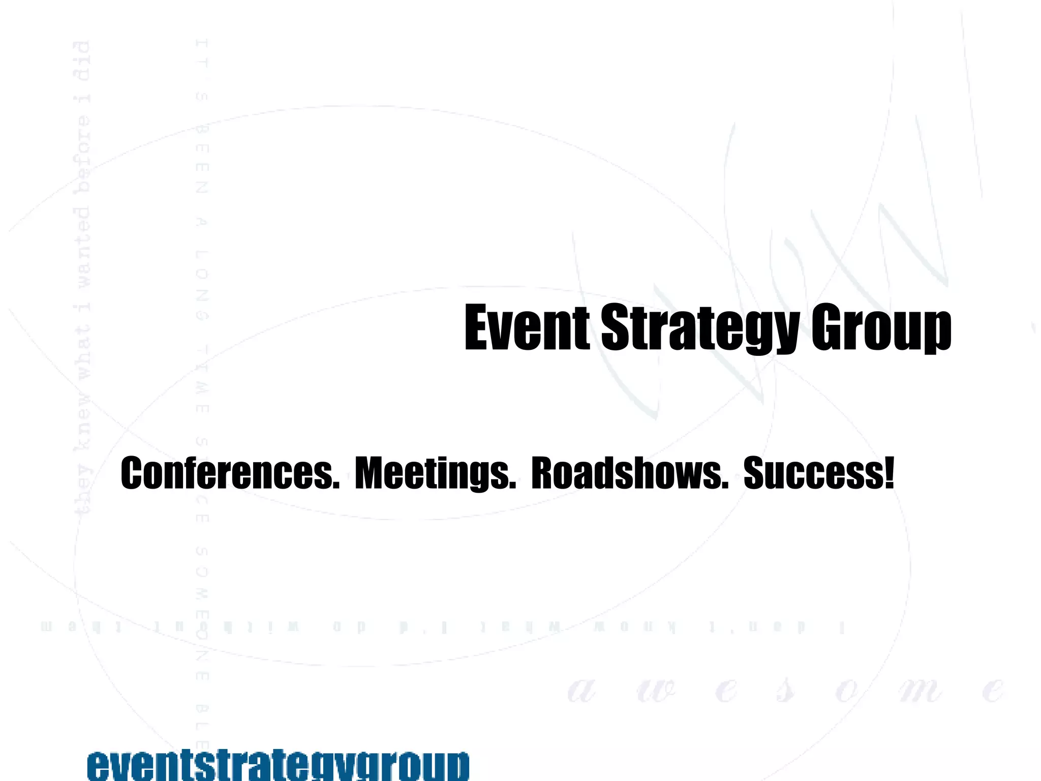 Event Strategy Group Overview | PPT