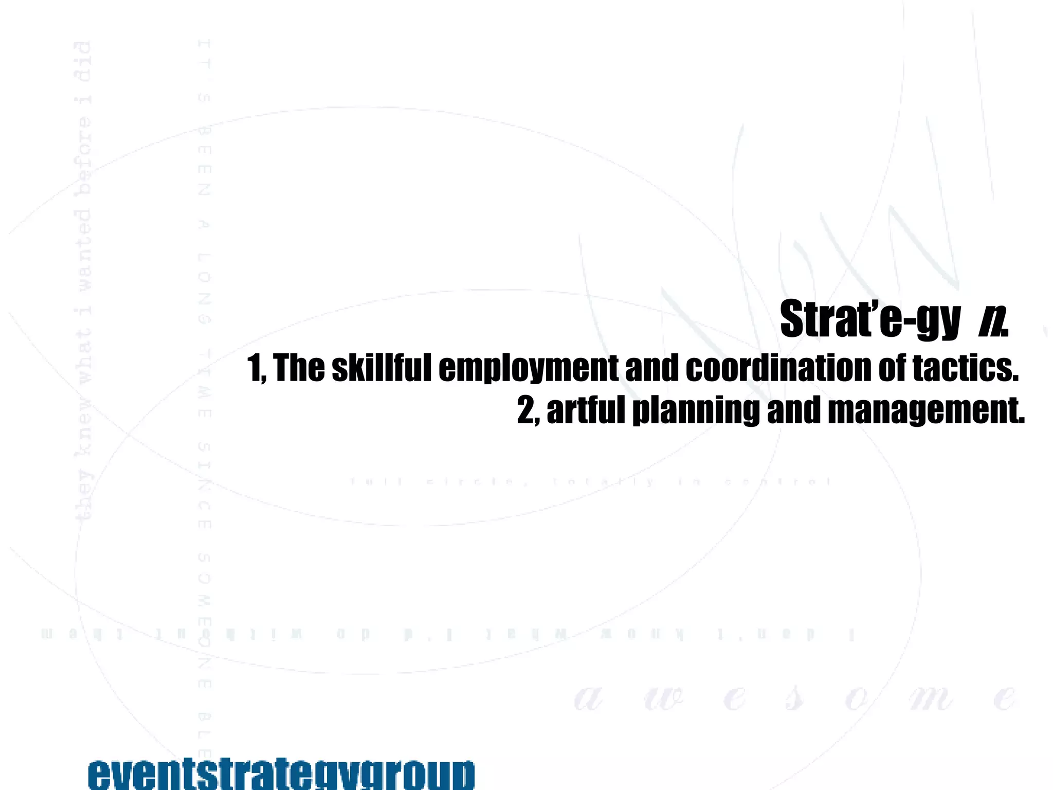 Event Strategy Group Overview | PPT