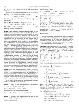 Event triggered control design of linear networked systems with quantizations | PDF
