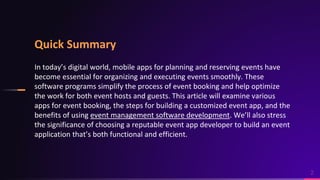 Event Booking App Development Exploring Its Types, Building Steps, and ...