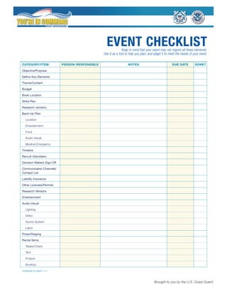 Event checklist | PDF