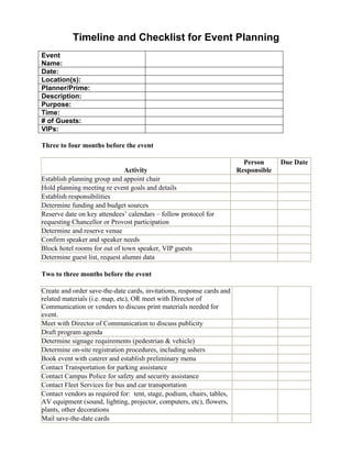 Event checklist NCRF Holiday Gala -2016 | PDF