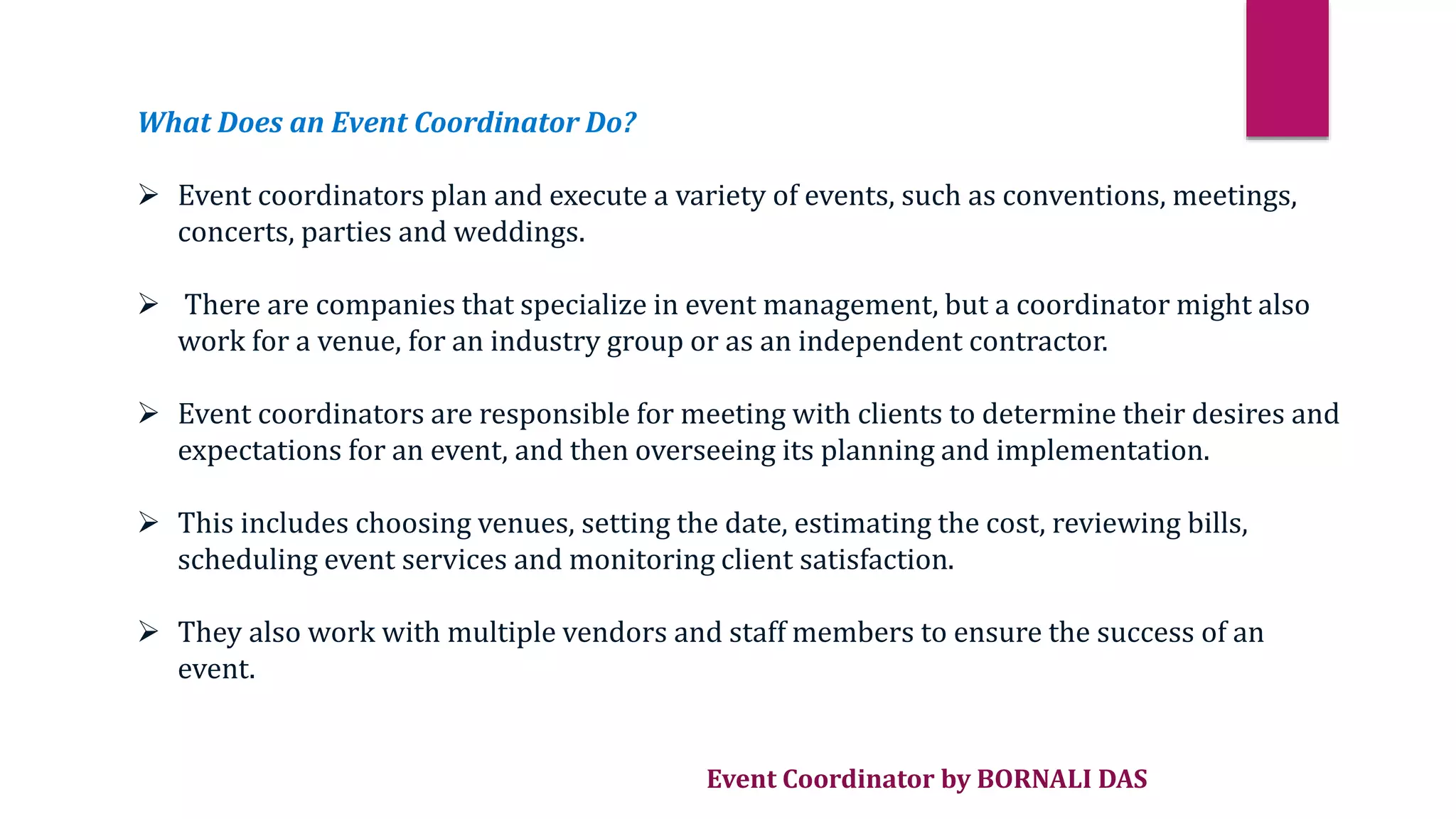 Event coordination -1 | PPTX