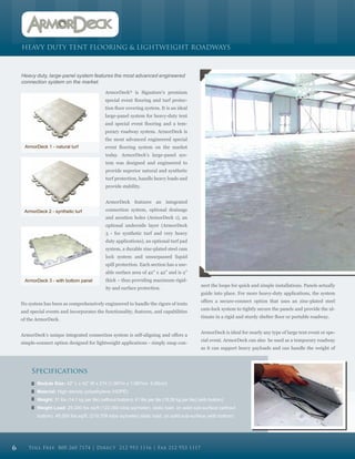 Event deck tent flooring systems brochure 2014 | PDF