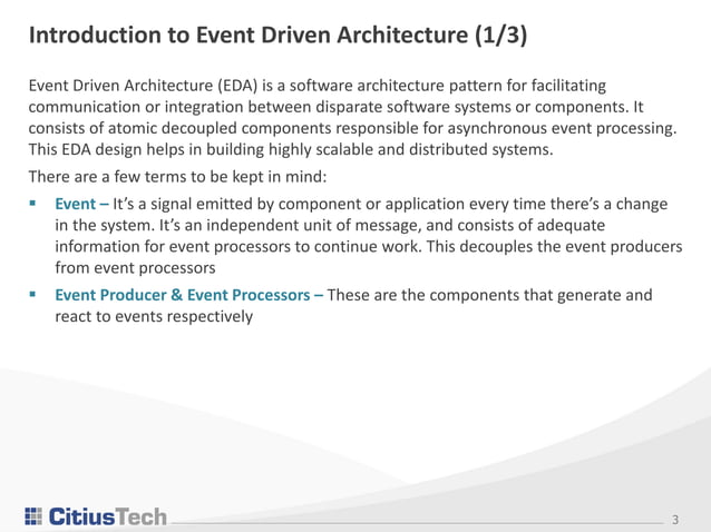 Introduction to Event Driven Architecture | PDF