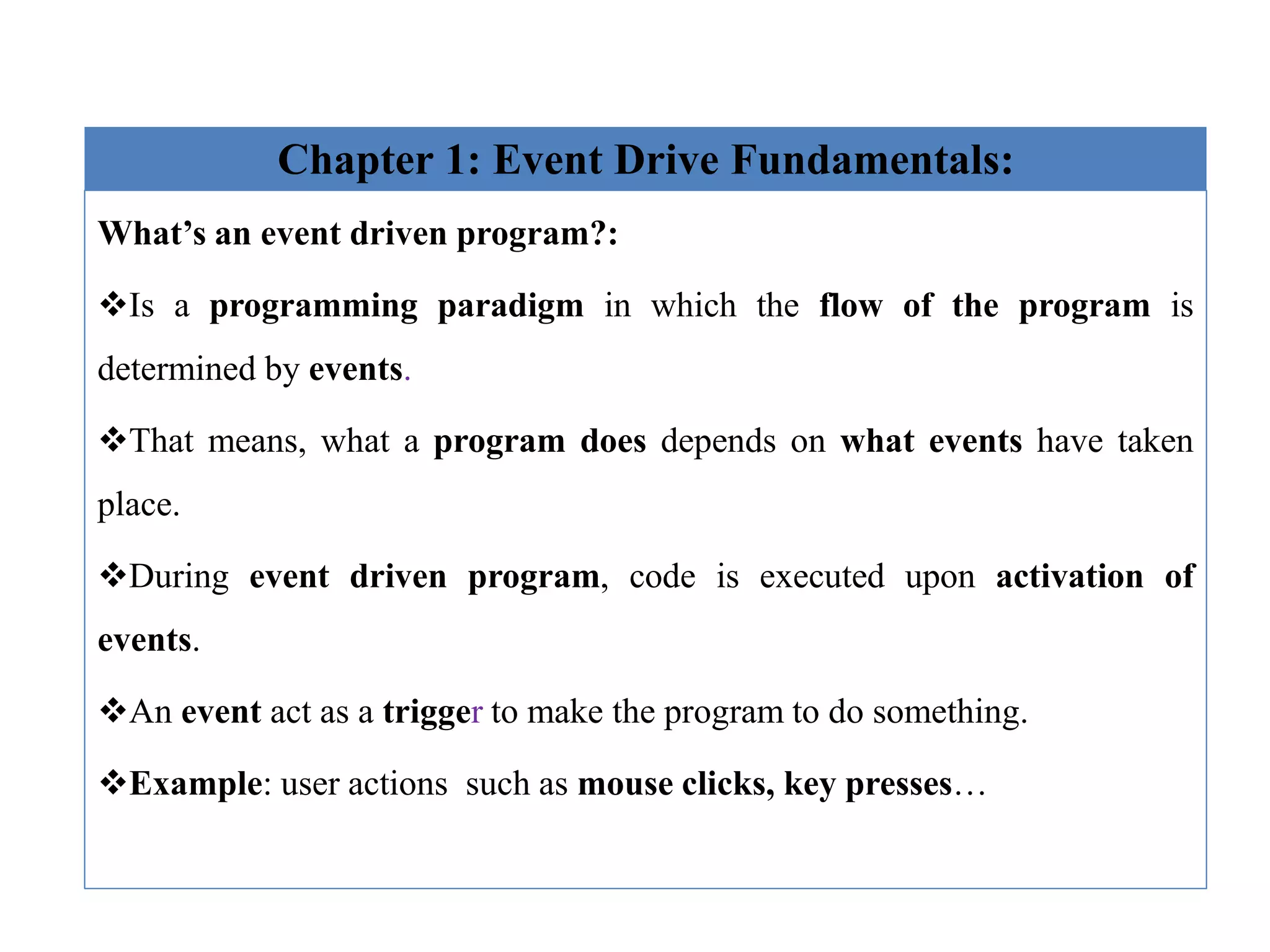 Event Driven Programming Ch1 And Ch2 Pdf