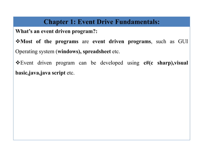 Event Driven Programming Ch1 And Ch2 Pdf