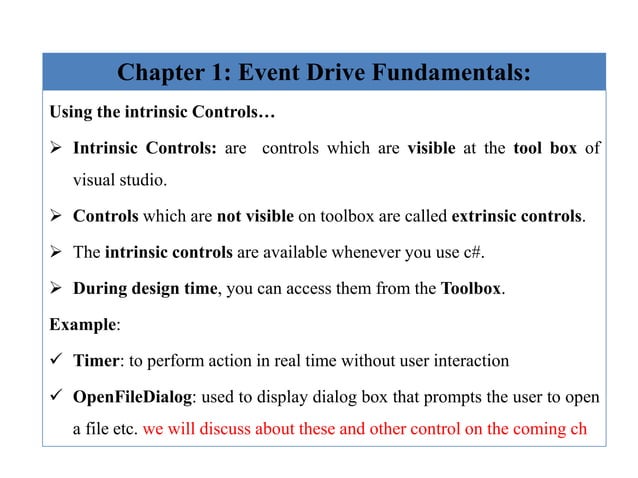Event Driven Programming Ch1 And Ch2 Pdf