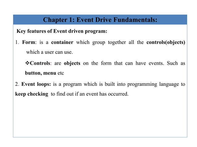 Event Driven Programming Ch1 And Ch2 Pdf
