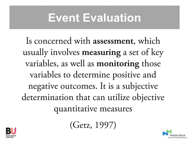Event evaluation guest lecture | PPTX