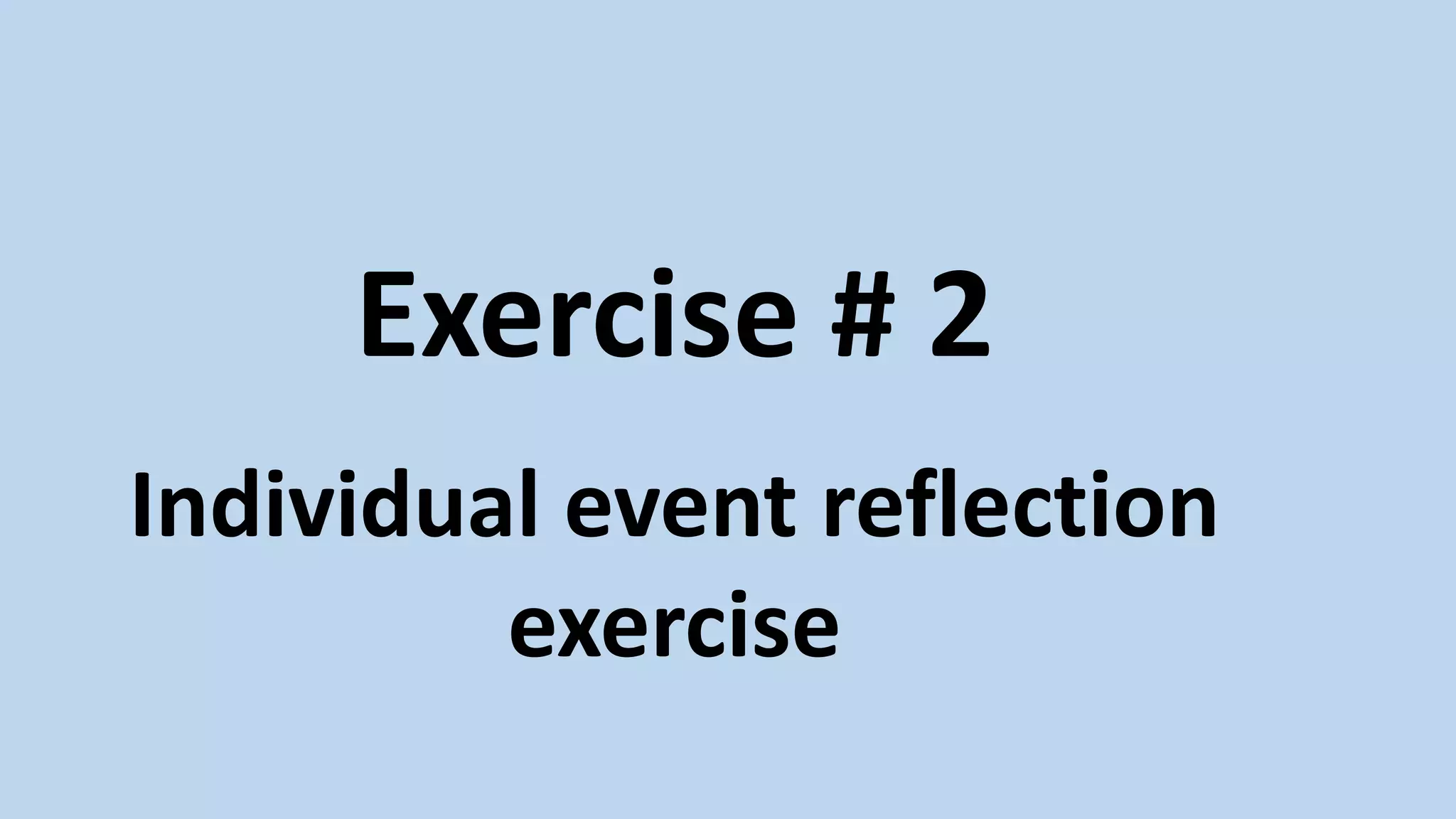 Event feedback exercises | PPT
