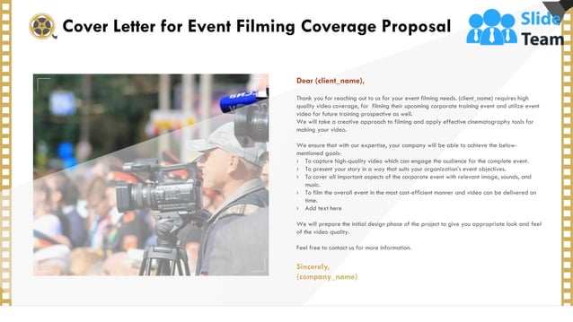 Event Filming Coverage Proposal PowerPoint Presentation Slides | PDF ...