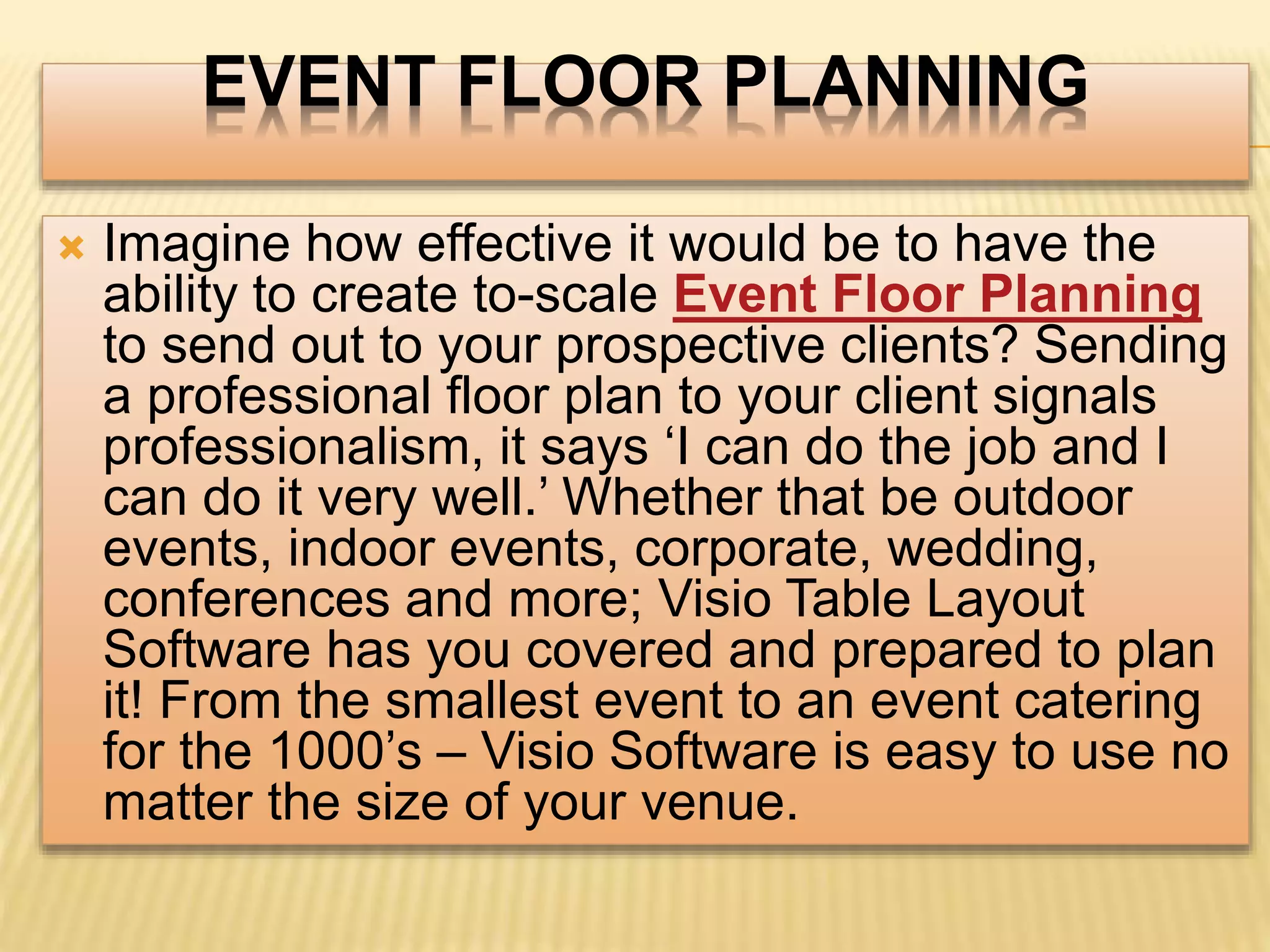 Event floor planning | PPTX