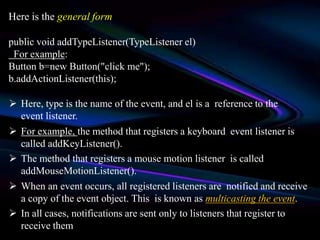 Event handling in Java(part 1) | PPTX